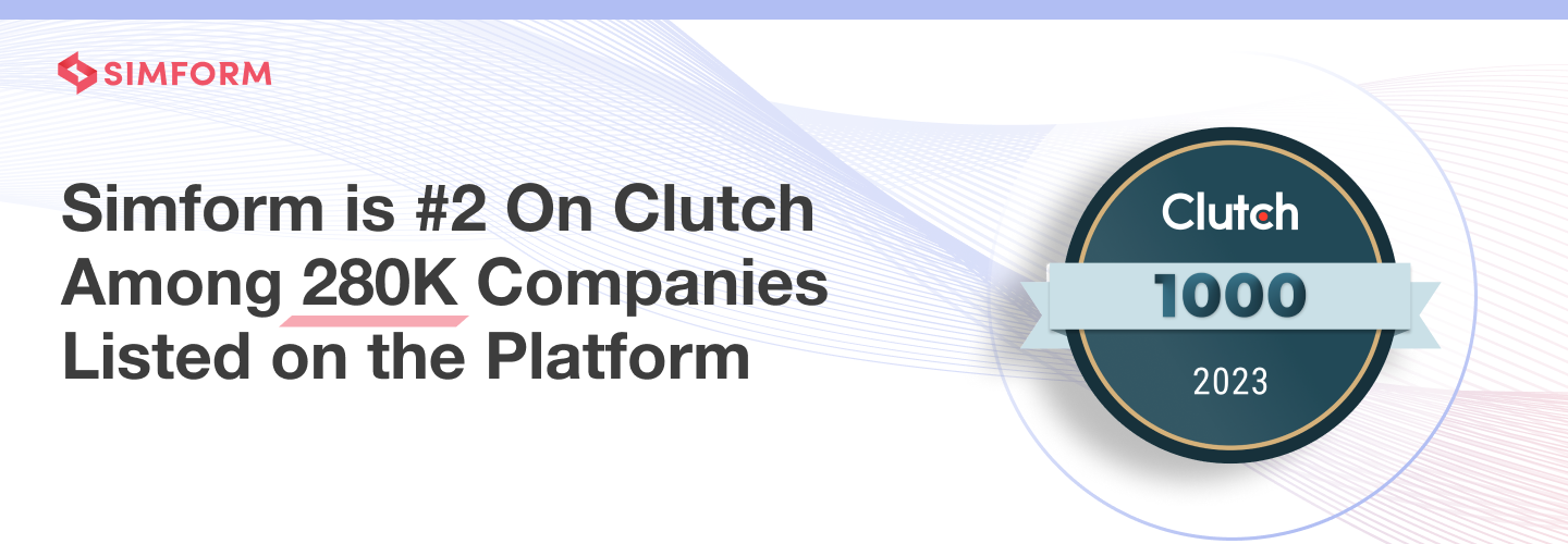 Simform Ranks #2 Worldwide Among Clutch's Top B2B Service Providers of 2023