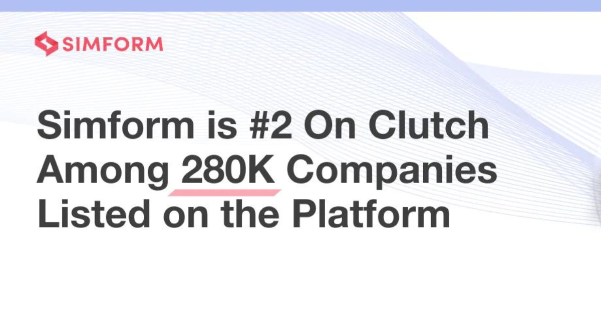 Simform Ranks #2 Worldwide Among Clutch's Top B2B Service Providers of 2023